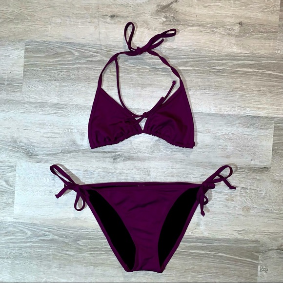Victoria's Secret | Swim | Victorias Secret Purple Triangle Bikini Set ...